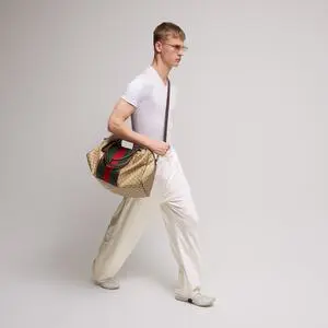 Gucci Gg Duffle Bag With Web