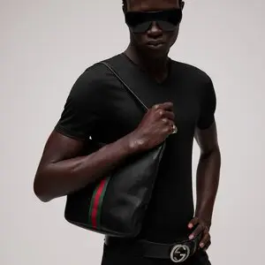 Gucci Lunetta Medium Crossbody Bag In Leather - Black