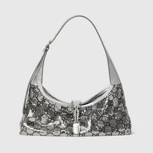 Gucci Jackie Slim Metallic Evening Bag - Beige