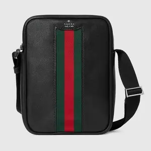 Gucci Mini Bag With Web Leather - Black