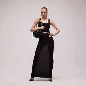 Gucci Viscose Crêpe Jersey Long Skirt