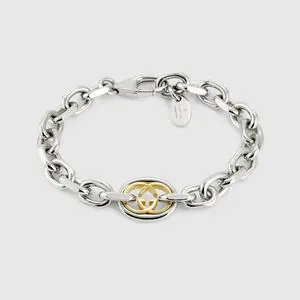 Gucci Interlocking G Chain Bracelet Silver-toned Metal