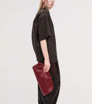Bottega Veneta Leather Lauren 1979 Clutch - Red