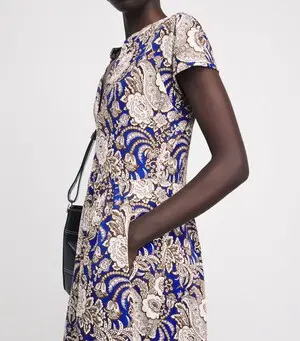 ME+EM Organic Cotton Printed Midi Dress - Blue