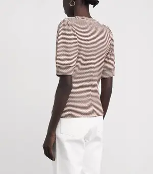 ME+EM Knitted Cotton Puff-sleeve T-shirt