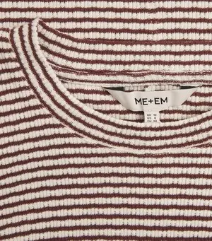 ME+EM Knitted Cotton Puff-sleeve T-shirt