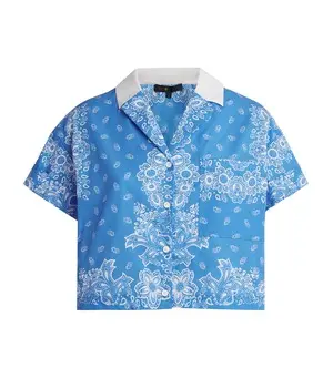 Maje Cotton Printed Shirt - Blue