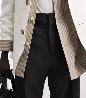 AMI Paris Virgin Wool Straight Trousers