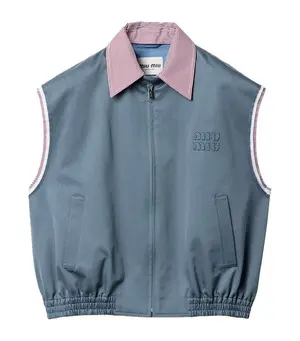Miu Miu Cotton Chino Vest - Blue