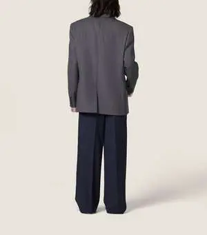 Miu Miu Pinstripe Fleece Wool Trousers