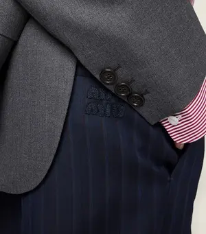 Miu Miu Pinstripe Fleece Wool Trousers