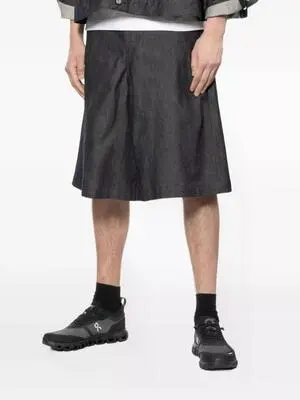 Comme Des Garçons Wide-leg Denim Shorts - Blue