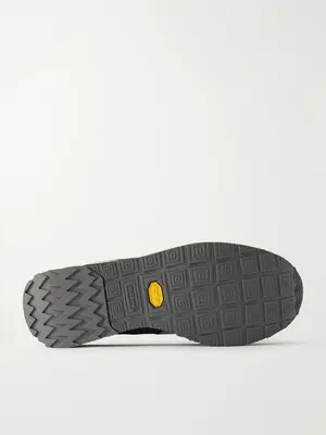 Visvim Fkt Runner Leather And Suede-trimmed Sneakers - Black