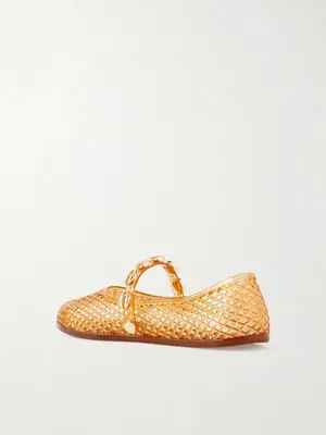ANCIENT GREEK SANDALS Iro Shell-embellished Flats - Orange
