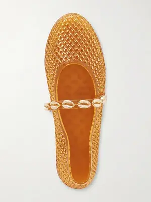 ANCIENT GREEK SANDALS Iro Shell-embellished Flats - Orange