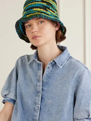 Staud Meyers Raffia Bucket Hat
