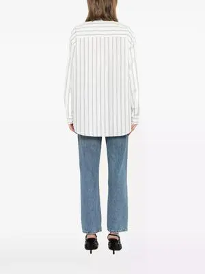 Versace Striped Button Down Shirt - White
