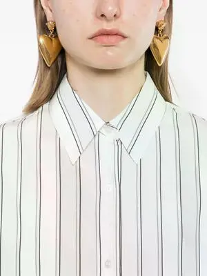 Versace Striped Button Down Shirt - White