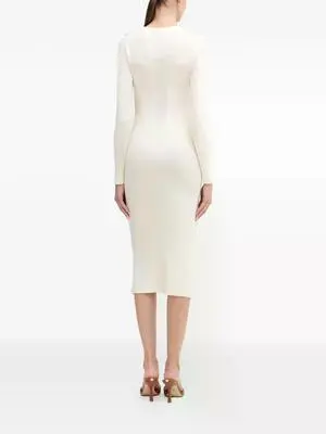 Guess Ribbed-knit Midi Dress - Neutrals