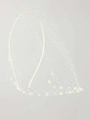 JENNIFER BEHR Perline Voilette Headpiece Ivory