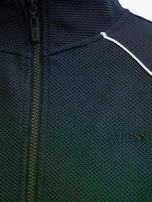 Guess Textured Zip-up Sweatshirt - Blue