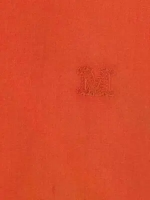 Max Mara Falas Embroidered-logo Linen Shirt - Orange