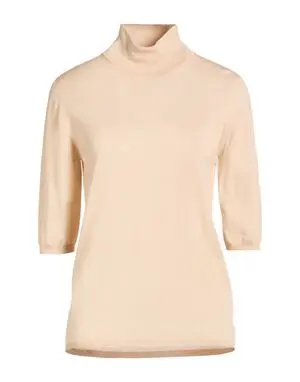 Max Mara Turtleneck Virgin Wool Top - Beige