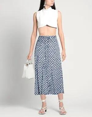 Maje Floral Print Viscose Midi Skirt