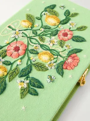 OLYMPIA LE-TAN Botanical Chic Appliquéd Embroidered Clutch