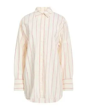 TOTEME Cotton And Silk Striped Oversized Shirt - White