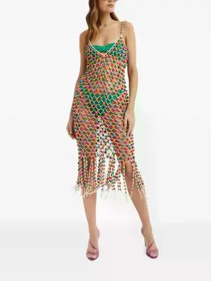 Retrofete Calypso Beaded Fringed Midi Dress