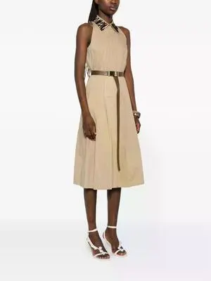 Max Mara Beaded Collared Dress - Neutrals