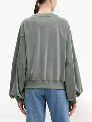 Guess Embellished Balloon-sleeve Sweatshirt - Green
