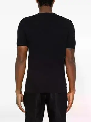 John Smedley Pique-knit Ribbed-trim T-shirt - Blue