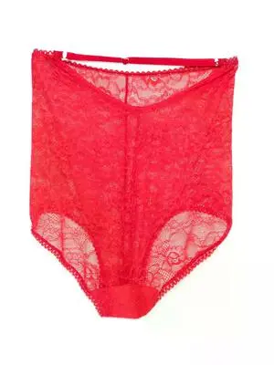 Alchemy Fashions Floral Lace Shorts - Red