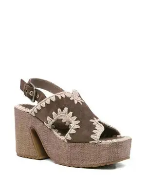 Mou Crochet-trim Platform Sandals