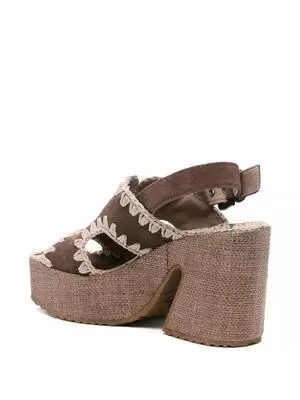 Mou Crochet-trim Platform Sandals