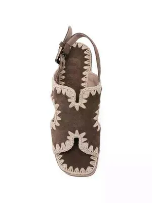 Mou Crochet-trim Platform Sandals