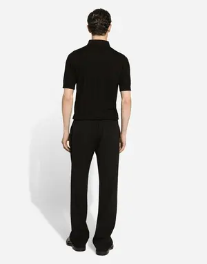 Dolce & Gabbana Silk Jacquard Polo-shirt With Dg Logo