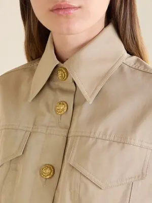Balmain Cotton-gabardine Mini Shirtdress