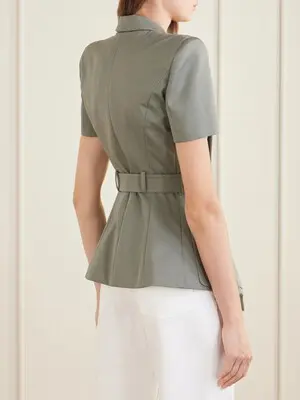 Balmain Belted Cotton-gabardine Jacket