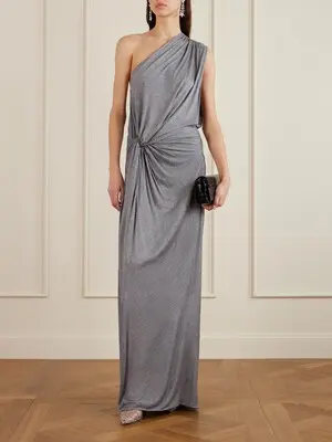 Alex Perry One-shoulder Draped Jersey Gown
