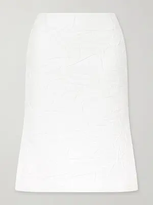 SHUSHU/TONG Crinkled Cotton-blend Mini Skirt - White
