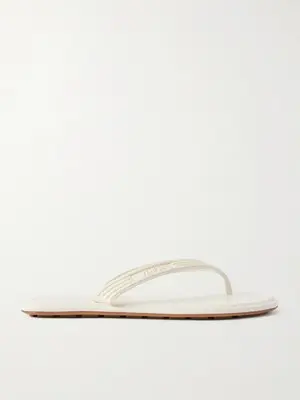 Bottega Veneta Flat Rubber Flip Flops - White