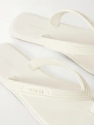 Bottega Veneta Flat Rubber Flip Flops - White
