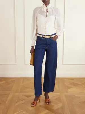 GIANVITO ROSSI 70 Laser-cut Leather Mules