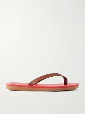ANCIENT GREEK SANDALS Saionara Leather Flip Flops - Red