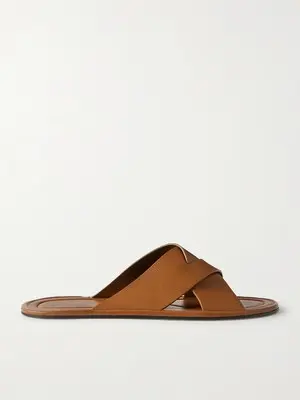 THE ROW Malik Leather Sandals - Brown