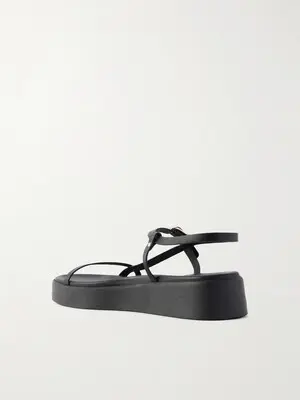 ANCIENT GREEK SANDALS Politia Leather Platform Sandals - Black