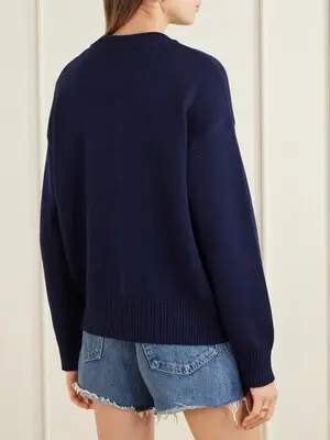 AMI Paris Logo-embroidered Cardigan - Blue